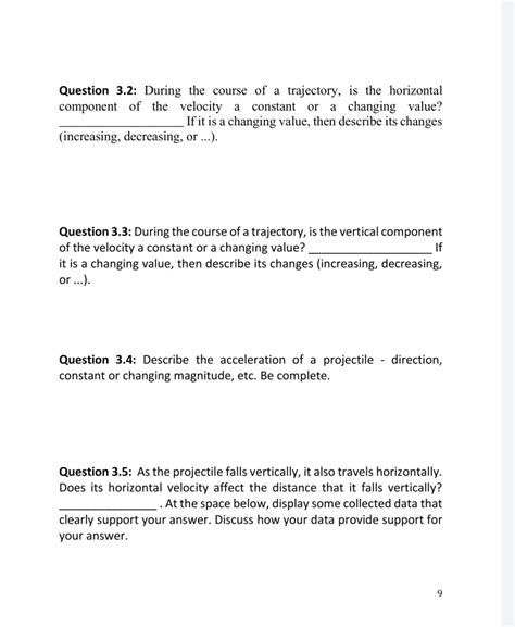Solved Horizontal Launched Projectile Gravity Free • Path