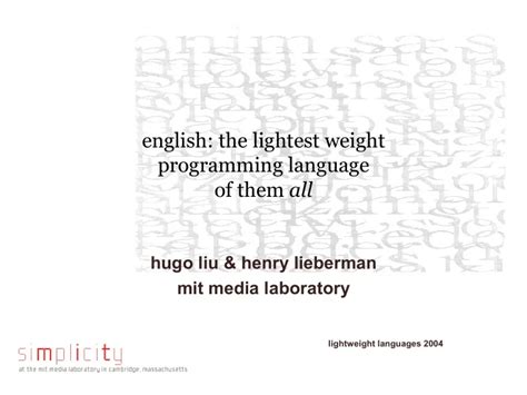 Ppt English The Lightest Weight Programming Language Of Them All Hugo Powerpoint