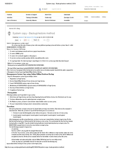 System Copy Backup Restore Method Harsha B S Harsha B Ss Blog Pdf Oracle Database Backup