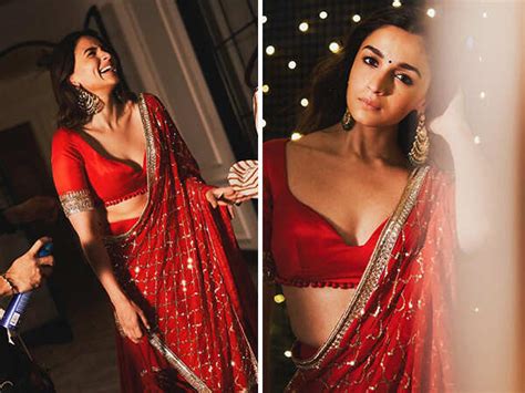 Alia Bhatts Stunning Red Lehenga Sets Fashion Goals For Diwali