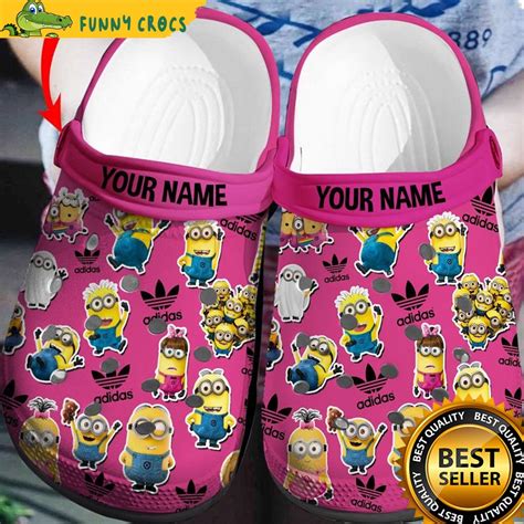 Personalized Adidas Logo Minion Pink Crocs Shoes Discover Comfort And Style Clog Shoes With
