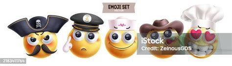 Emoji Professional Emoticon Characters Vector Set Emojis Career 3d