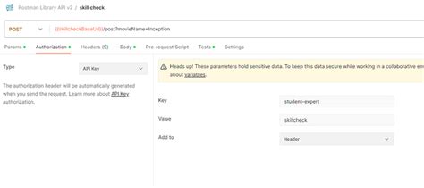 Collection Collection Level Auth Is Set To Type Api Key 🌱 Just