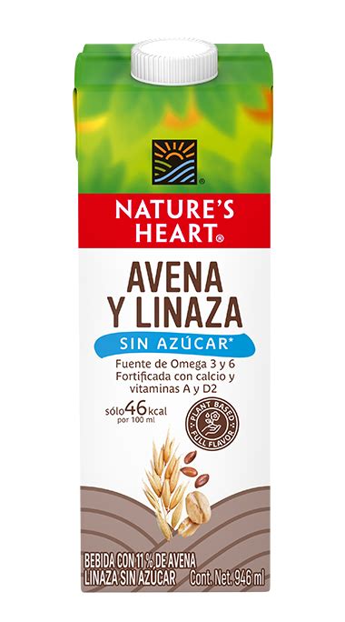 Leche Natures Heart De Avena Linaza Sin Azucar Tetrapack 946 Ml
