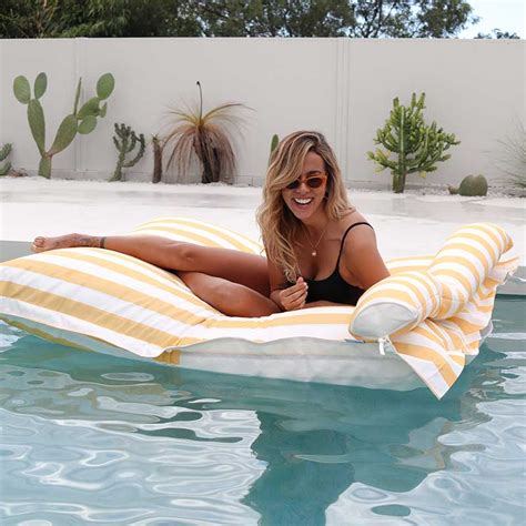 Santorini In Pool Floating Bean Bags Yellow Reesandrees