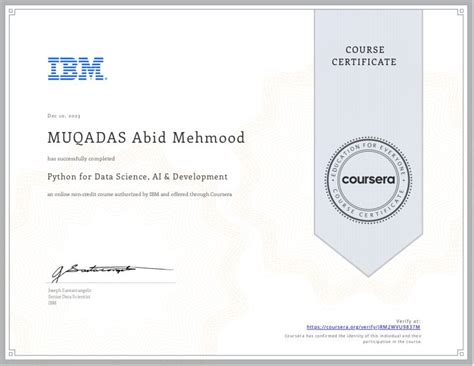 Muqadas Abid Mehmood On Linkedin Python Coursera Ibm