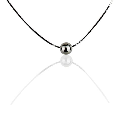 Rhodium Plated Necklace With Polished Bead 16 Reo Company Wholesale