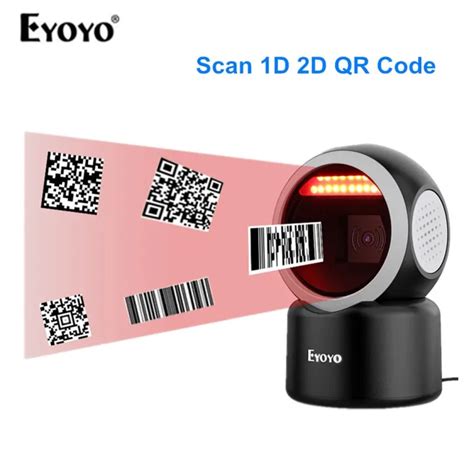 Eyoyo 2d Desktop Barcode Scanner Omnidirectional Hands Free 1d Qr Barcode Reader Automatic