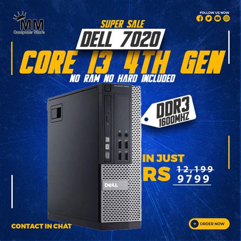4th Gen Desktop 7020 Computer Core I3 4th Gen Without Ramhard 4 Ram