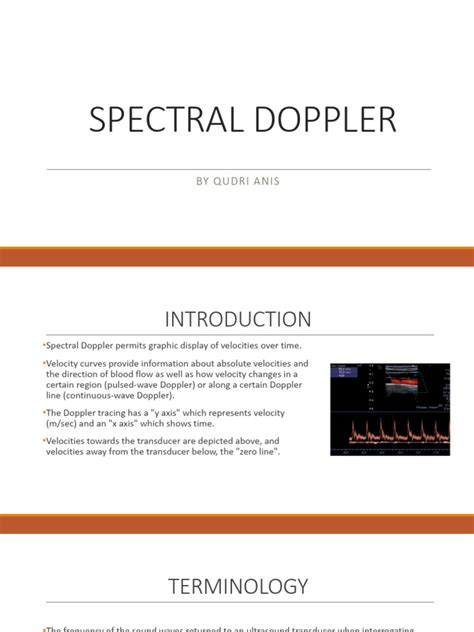 Spectral Doppler Pdf Spectral Density Signal Processing