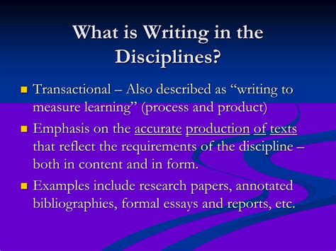 Ppt Writing Across The Curriculum And Writing In The Disciplines At Una Powerpoint Presentation