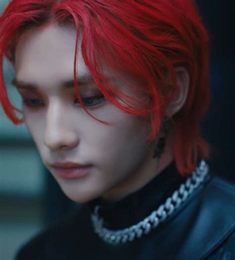 Oodinary Hyunjin Red Hair Hair Icon People With Red Hair