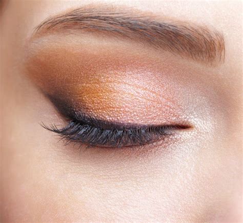 Closeup Macro Shot Of Closed Human Female Eye Girl With Perfect Skin