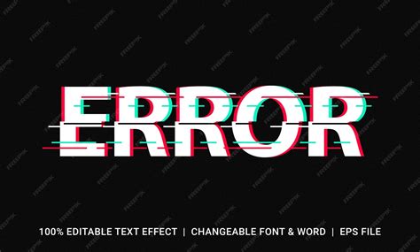 Premium Vector Error Glitch Text Typography Effect Custom Editable