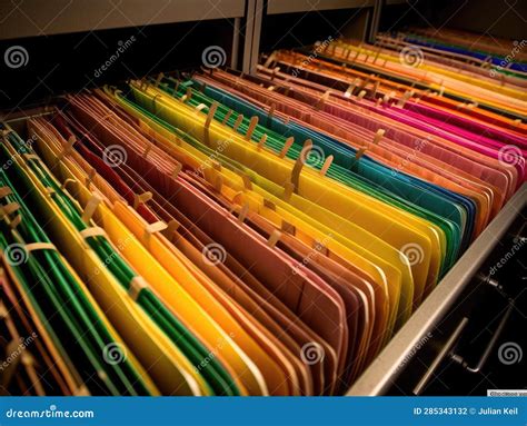 Colorcoded Office Filing System With Labeled Folders Royalty Free Stock Image Cartoondealer