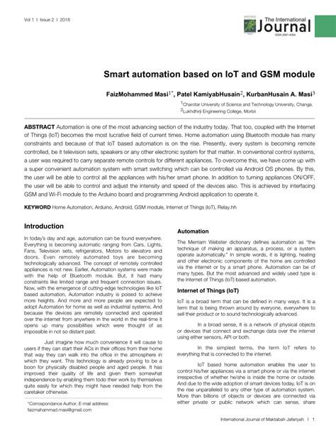 pdf smart automation based on iot and gsm module