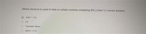 Solved Which Shortcut Is Used To Hide Or Unhide Controls