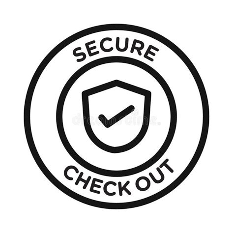 Secure Checkout Icon Black Line Art Vector Stock Illustration Illustration Of Code Badge