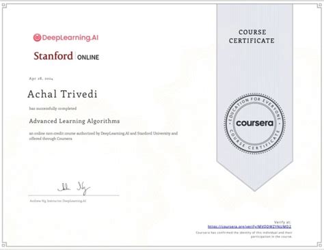 Achal Trivedi On Linkedin Machinelearning Deeplearning Ai Stanforduniversity