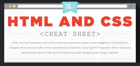 Html And Css Cheat Sheet Infographic