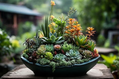 Premium Ai Image Diverse Plant Collection In Planter Generative Ai