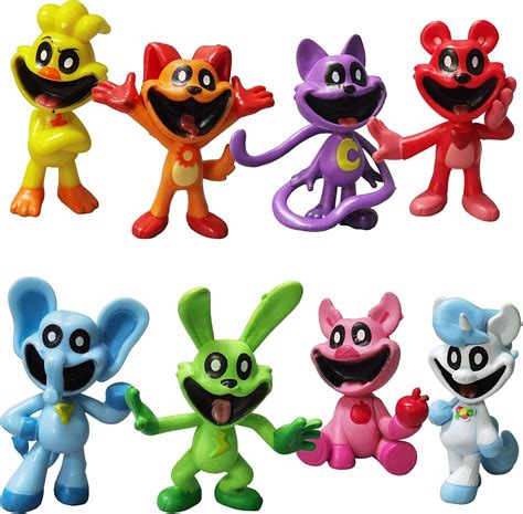 8pcs 3‘ 5 Smiling Critters Action Figure Toy Birthday Cake