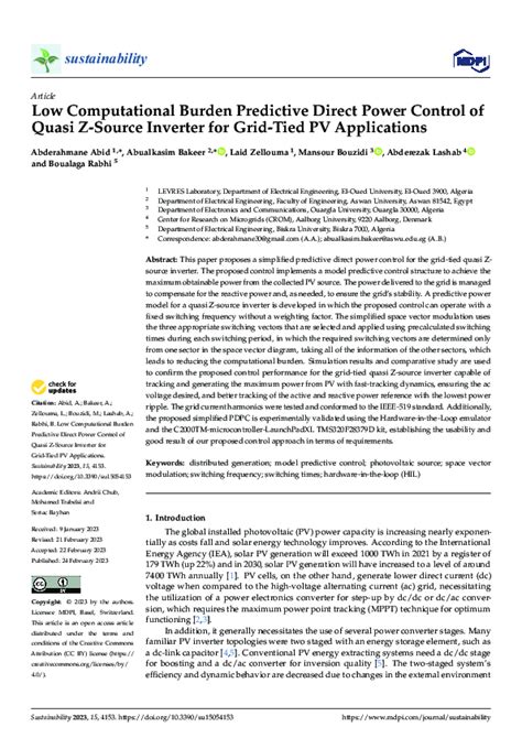 pdf low computational burden predictive direct power control of quasi