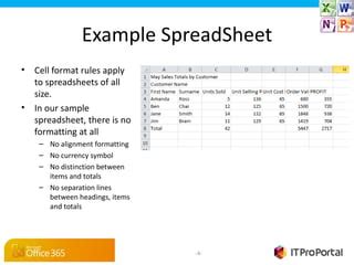 Excel Cell Format For Professional SpreadSheets PPT