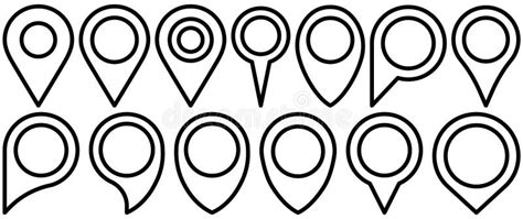 Set Of Map Pointer Location Symbols Web Location Point Icon Pointer