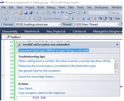 Vb With Ms Access Error Conversion From Type Dbnull To Type String Is Not Valid