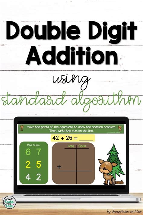 Two Digit Addition Without Regrouping Using Standard Algorithm Digital