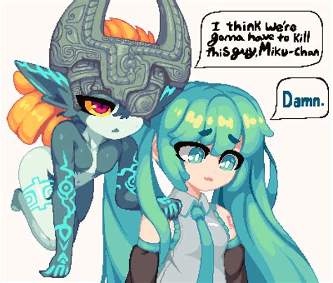 Hatsune Miku And Midna Vocaloid And More Drawn By Minimilieu Danbooru