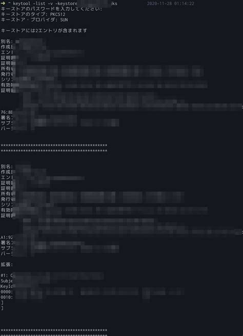 【keytool】「キーストアkeystore」と「エイリアスalias」の関係