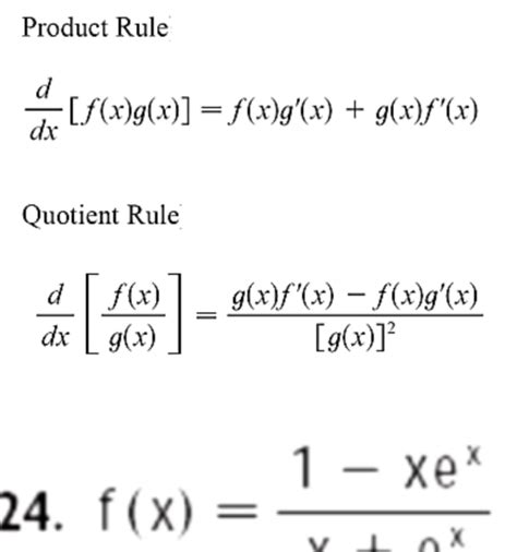 [answered] product rule d dx x g x f x g x g x f x quotient rule d f x