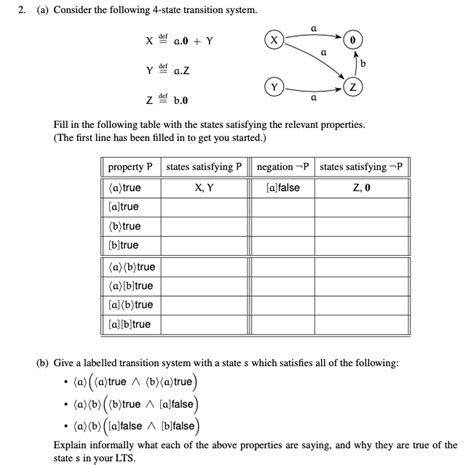 Solved 2 A Consider The Following 4 State Transition Chegg Com