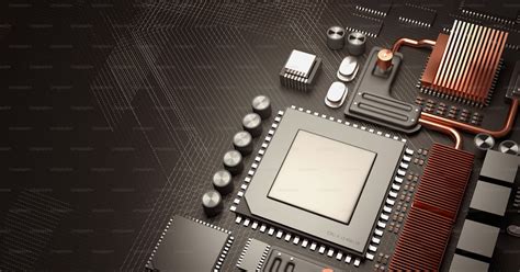 현대 기술 배경 데이터 처리를 위한 마더보드의 컴퓨터 Cpu를 자세히 살펴봅니다 3d 일러스트레이션 렌더링 사진 Unsplash의 인공지능 이미지