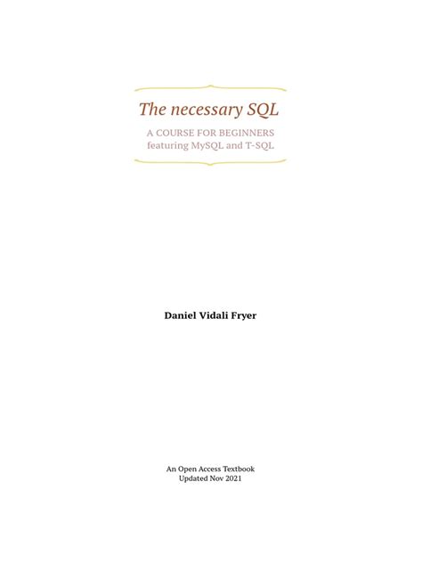 Sql For Beginners Download Free Pdf Databases Relational Model