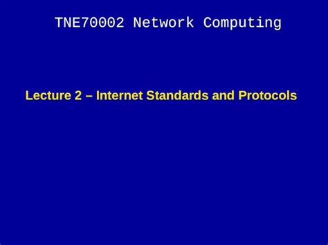 Ppt Lecture 2 Internet Standards And Protocols 1 Dokumen Tips
