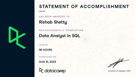 Rishab Shetty On Linkedin Datacamp Sql