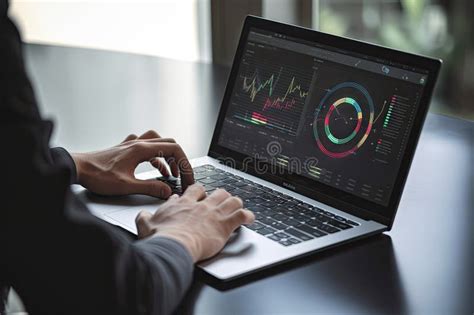 Person Monitoring Sensor Feed From Web Application On Laptop Stock Illustration Illustration