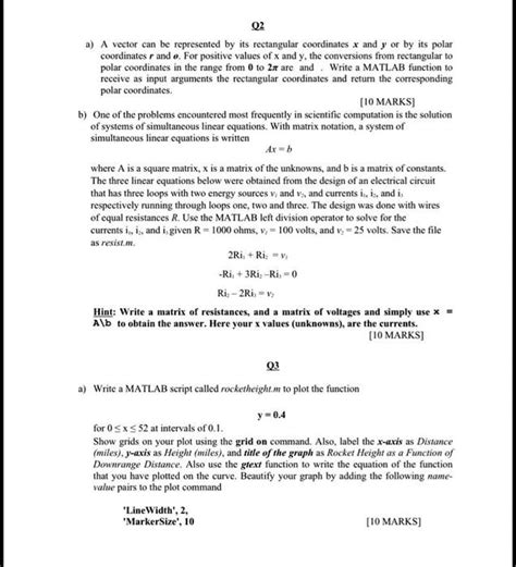 q2 a a vector can be represented by its rectangular coordinates x and