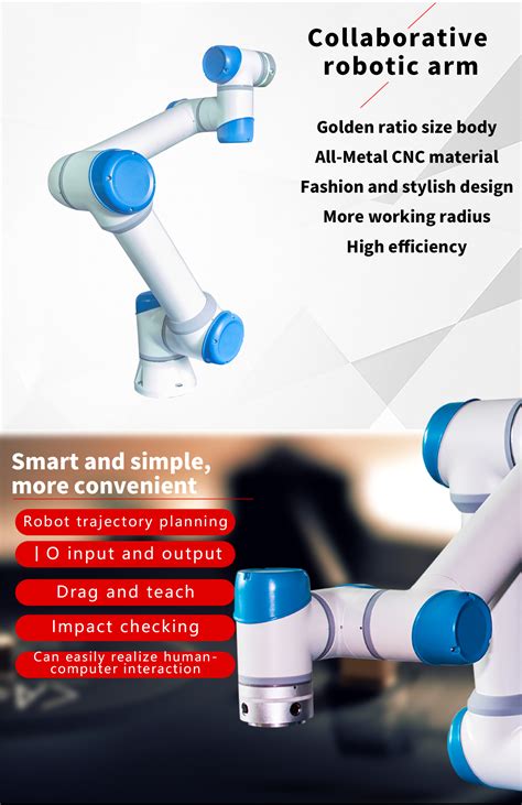 Automatic Industrial 6 Axis Collaborative Robot Cobot 3kg 5kg 10kg Payload Robotic Arm For Laser