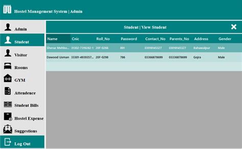 Github Dawood Usman Hostel Management System