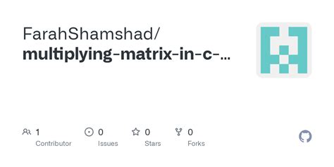 Github Farahshamshad Multiplying Matrix In C Language