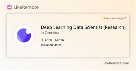 📩 Deep Learning Data Scientist Research At 🏢 Overview Salary 💰65k