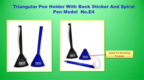 Blue Black Plastic Triangular Pen Holder With Back Sticker At Best Price In New Delhi