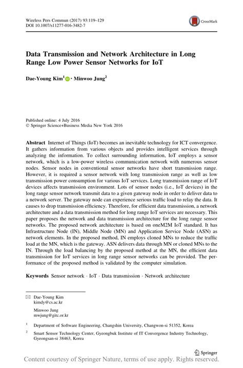 Data Transmission And Network Architecture In Long Range Low Power