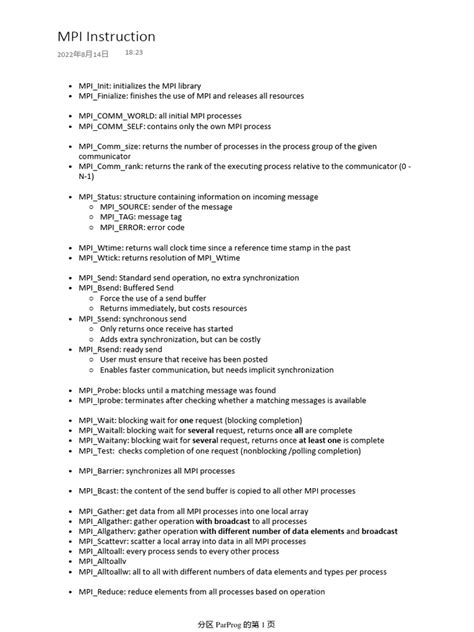 Mpi Instruction Pdf Message Passing Interface Computing