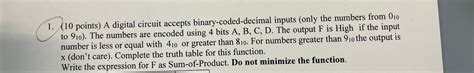 Solved 1 10 Points A Digital Circuit Accepts