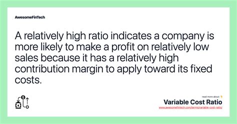 Variable Cost Ratio AwesomeFinTech Blog